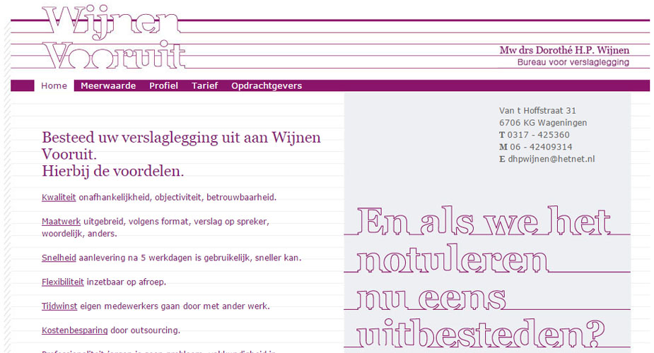 van der Waal Webdesign - Portfolio